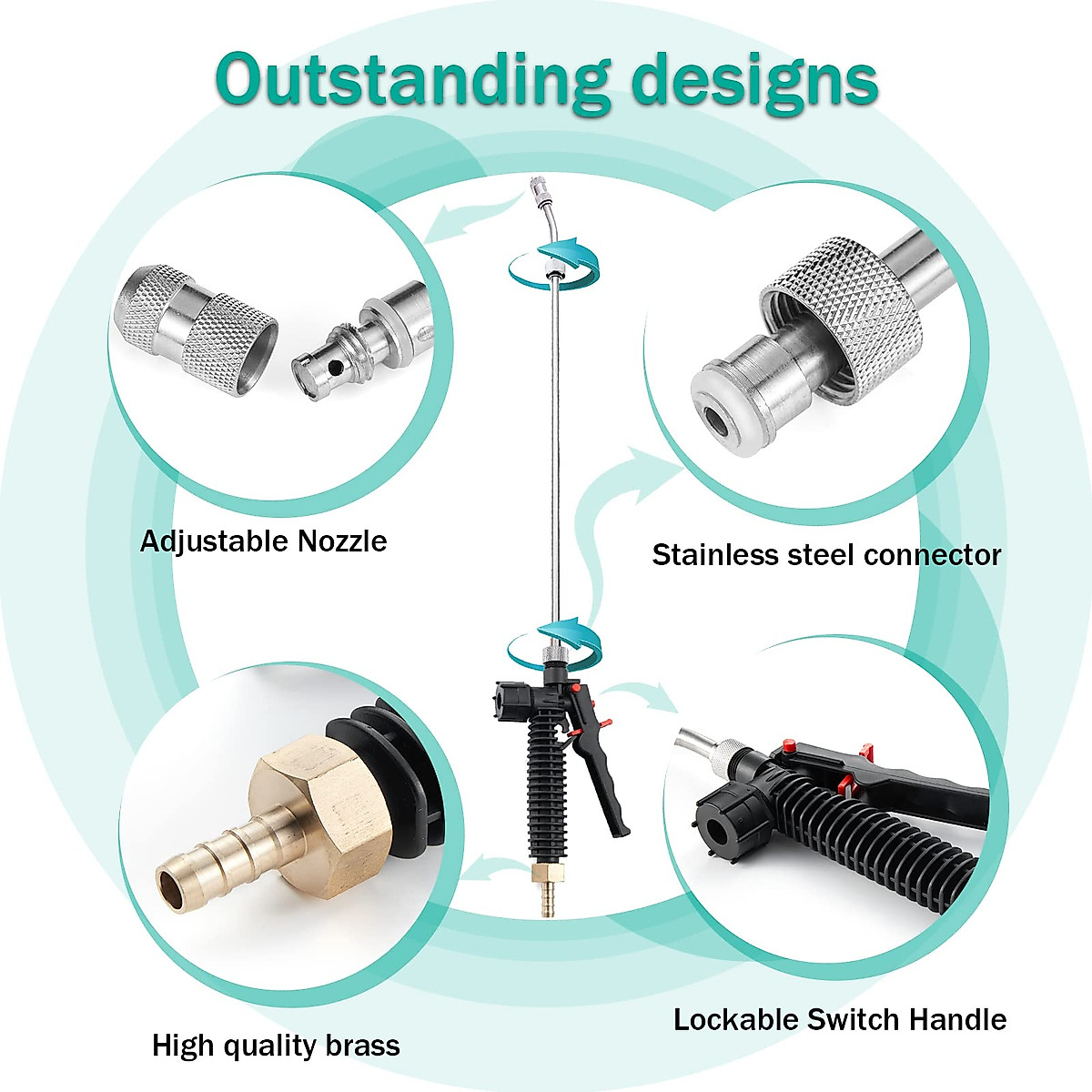 29 Inches Sprayer Wand,Adjustable Universal Sprayer Wand with 3/8" Brass Barb, Stainless Steel Replacement Sprayer Wand with Shut off Valve (3/8" Barb Sprayer Wand)