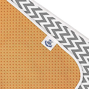 TotsAhoy! Baby Splat Mat for Under High Chair, 51" Waterproof and Washable Spill Mat, Anti-Slip Floor Protector, Baby Play Mat - Grey Chevron