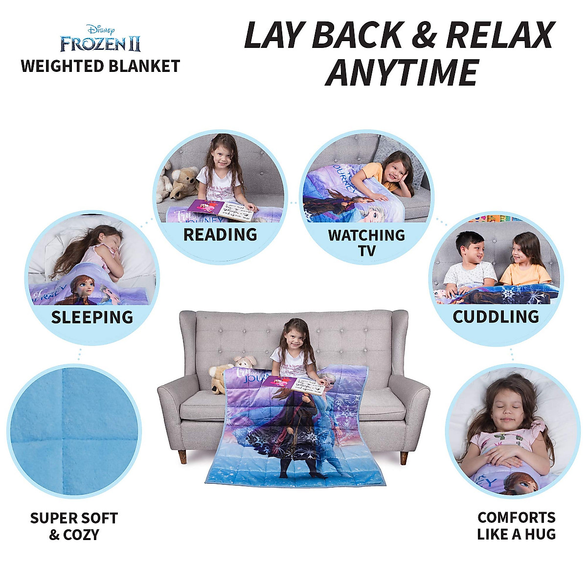 Franco Kids Bedding Super Soft Plush Weighted Blanket, 36 in x 48 in 4.5 lb, Disney Frozen 2