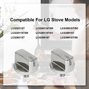 AEZ73293801 Burner Control Dial Stove Knobs Replacement for LG Range Stove Gas Cooktop LCG3011ST, LCG3691ST, LCG3011ST/00 LCG3611ST/00, LCG3611ST/01 Range Replacement Knobs/Oven Gas Stove Knob (5pcs)
