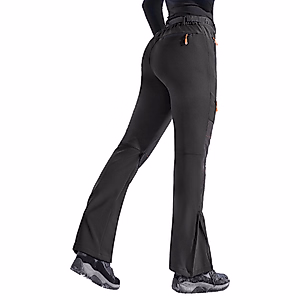 Ewedoos Snow Pants Womens Ski Pants Waterproof Insulate Softhell Fleece Lined Winter Hiking Snowboard Zipper Bottom Leg Black