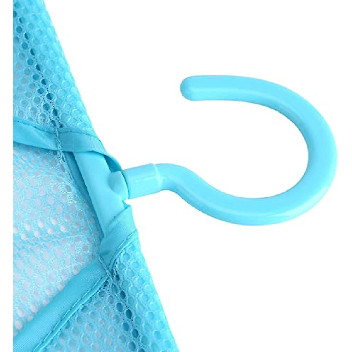 Multipurpose Clothespin Bag with Hanger, Hanging Storage Mesh Bag, Bathroom Shower Storage Organizer Set, Clothes Clip Clothespin Mesh Bag for Home Apartment College Dorm, Blue