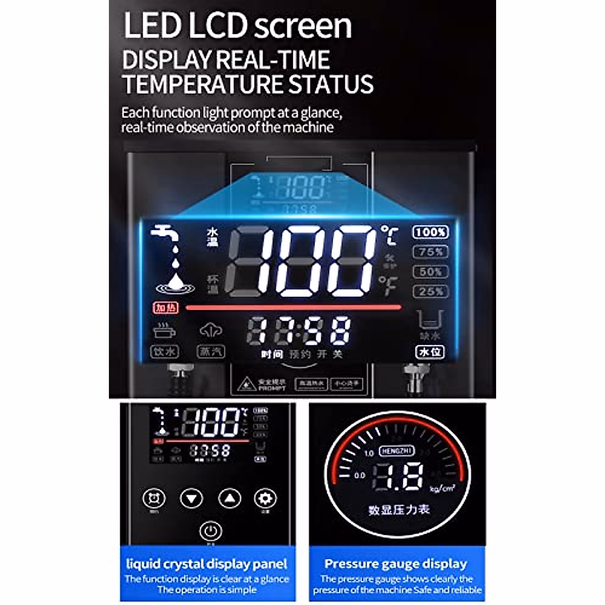 KJLYLPP 12L Commercial Multi-Purpose Milk Frother, Electric Milk Foam Maker LED Display for Espresso Coffee Tea Coffee Shop Dessert Shop Hotel Milk