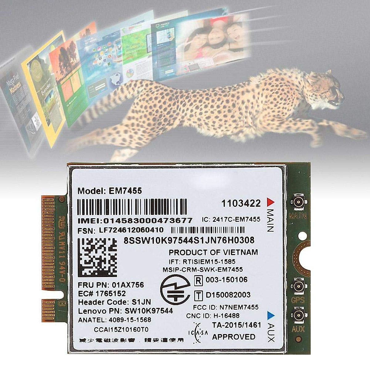 Portable 4G LTE Module for ThinkPad, EM7455 UMTS HSDPA HSPA + LTE 4G Network Card, Integrated Chipset, NGFF/M.2 Interface, Network Module for T460, T460p, T460s T470 T470S T470P X260 X270
