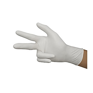 TRICARE MEDICAL Latex Exam Gloves, Disposable, Powder free, 5.5 mil, Medium duty, Natural White, Box of 100 (Large)