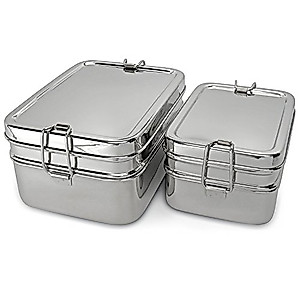 Lifestyle Block 3 Compartment Stainless Steel Eco-Friendly Lunch Box - Regular