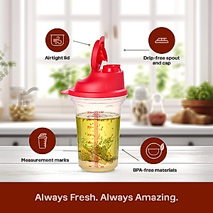 Tupperware All-In-One Prep Shaker Bottle with Measurements and Airtight and Leak-Proof Lid - Dishwasher Safe & BPA Free