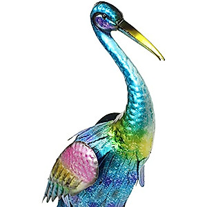 Sunnydaze Outdoor Metal Crane Statue Yard Art, Lawn and Garden Sculpture Decor - Backyard 29-Inch Decorative Accent