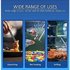 Atmax Kitchen Tweezer Tongs 12 Inches – Stainless Steel Food Cooking Tweezers Set – Anti Rust Long Culinary BBQ Tongs - Multi use Chef Tweezers Chopsticks for Cooking, Grilling, Plating or Barbecue