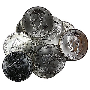 1976-S U.S. Eisenhower Silver Dollar Coin, 40% Pure Silver, Mint State Condition, Bicentennial Design