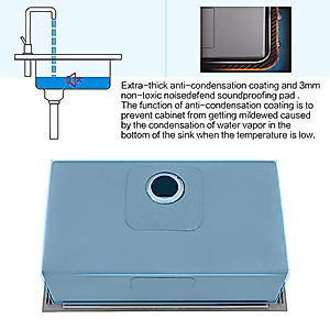 33-inch Drop In Kitchen Sink Stainless Steel -VOKIM 33 Inch Topmount Drop-in Single Bowl Handmade Stainless Steel 16 Gauge Kitchen Sink, With Dish Grid and Basket Strainer,Soap Dispenser