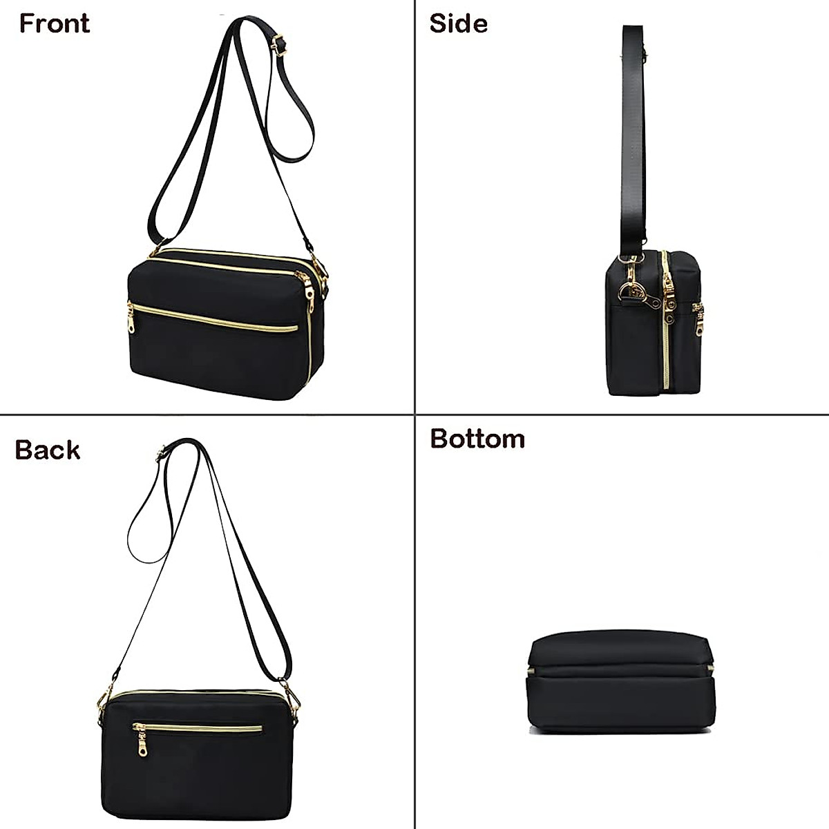 YANAIER Functional Multi Pocket Crossbody Bag for Women Stylish Ladies Shoulder Messenger Bags Purse Burgundy