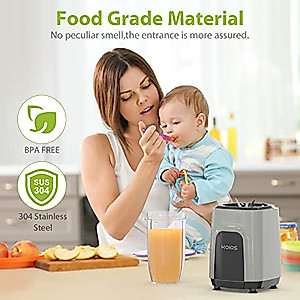 KOIOS 850W Countertop Blenders for Shakes and Smoothies, Protein Drinks, Nuts, Spices，Fruit Vegetables Drinks，Coffee Grinder for Beans,11-Piece Kitchen Blender Set with 6 Super Smooth Blade，Protable Mixer with 2x18.6 Oz and 10 Oz Travel Bottles, 2 Spou