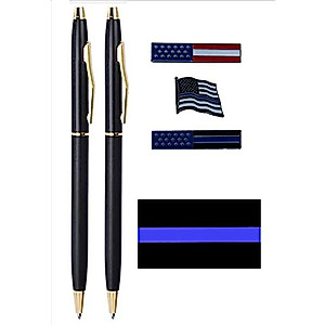 Black and Gold Police Uniform Pens with Uniform Pin Pack and Decal