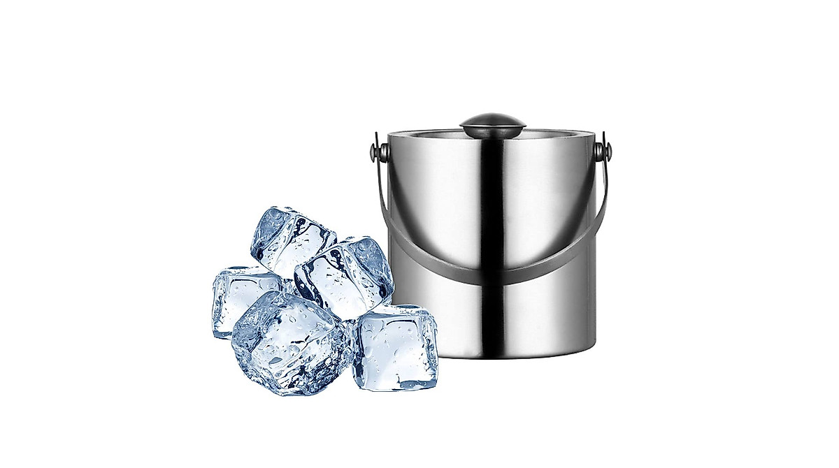 Cuawan Ice Bucket - 3L Double Thermal Insulation Bucket, Nordic Bar and ...