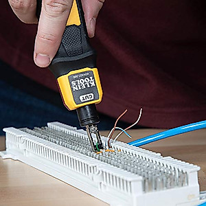 Klein Tools VDV427-300 Impact Punchdown Tool with 66/110 Blade, Reliable CAT Cable Connections, Adjustable Force, Includes Pick and Spudger