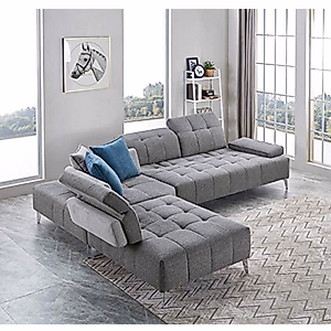 Limari Home Caprock Sectional Sofa, Gray