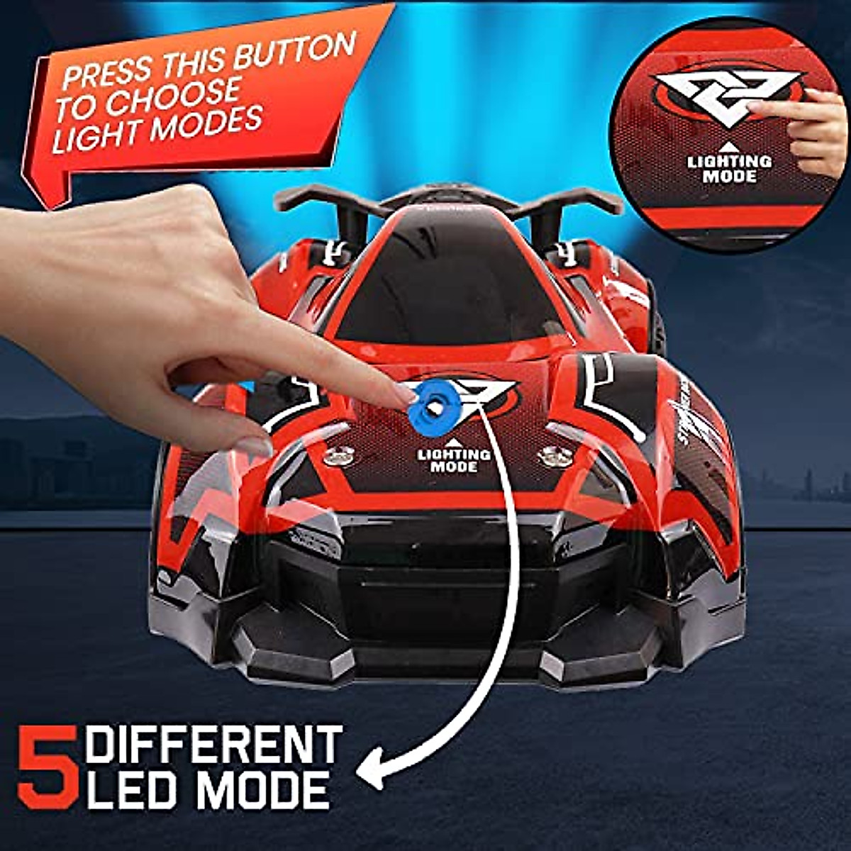 Liberty Imports Buggy Remote Control Race Car Kids- 2.4 GHZ Fast Stunt RC Race Car Toy LED Light Racer with Smoke, Rechargeable Battery Race Car Mist Boys Fog Racer
