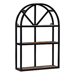 Powell Furniture Linon Penelope Metal Wall Shelves in Black