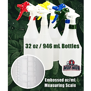 Mop Mob Leak-Free Chemical Resistant Spray Head and 32 oz Bottle 5 Pack Heavy-Duty Industrial Sprayer With Low-Fatigue Trigger and Nozzle for Auto/Car Detailing, Window Cleaning and Janitorial Supply