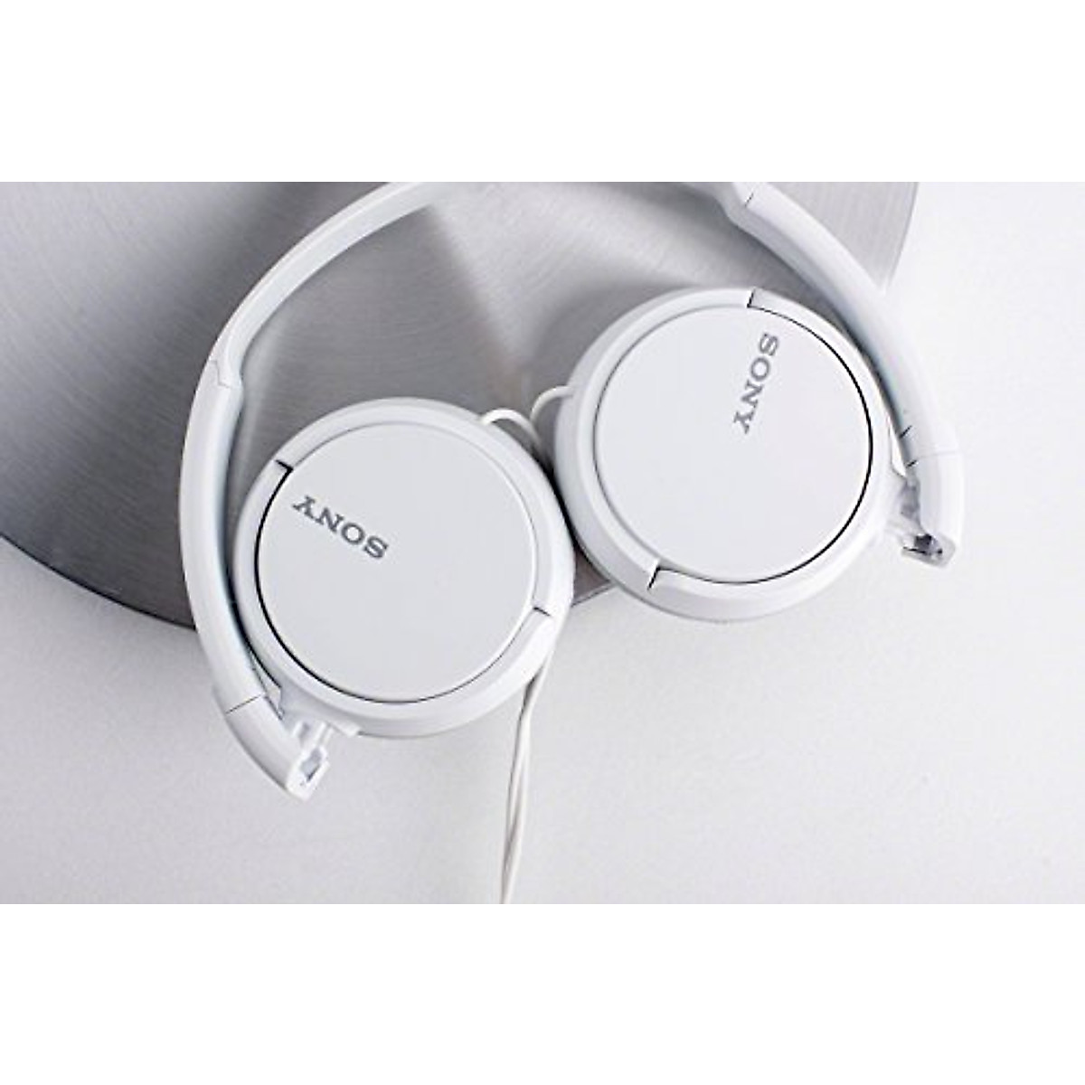 Sony ZX Series Wired On-Ear Headphones with Mic, White MDR-ZX110AP