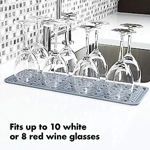 OXO Good Grips Silicone Stemware Drying Mat, Gray