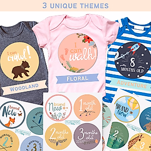 RubyRoo Baby Memory Book with Milestone Stickers - First 5 Years Baby Photo Album, Baby Journal, Scrapbook for Girl - Pregnancy Gift for Baby Shower, Baby Keepsake Record Book for Newborn - Floral