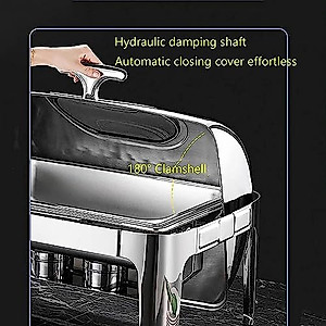 Food Heater - Buffet Server And Heater, Burner To Keep Food Warm, Hot Pot Buffet Set With Toughened Glass Lid, Clear Lid Server Hot Pot Buffet Set(Size:13L,Color:Extra Large Visible Lid-Double)