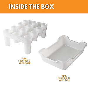 FastFerment Racks & 1 Drip Beer Bottle Cleaning, Drying and sanitizing, FastRack12 One Rack & One Tray, White