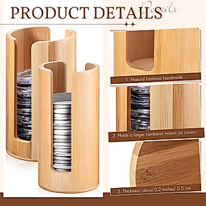 Suclain 2 Pcs Mason Jar Lid Organizer(One for Wide Mouth and One for Regular Mouth), Vertical Mason Jar Lid Storage Mason Jar Accessories Tumbler Lid Holder Bamboo Cup Lid Organizer