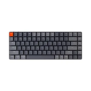 Keychron K3 75% Layout 84-Key Ultra-Slim Hot-Swappable Wireless Bluetooth Mechanical Keyboard with Low-Profile Keychron Optical Brown Switch/White LED Backlight/USB Wired for Mac Windows-Version 2