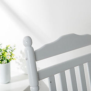 BplusZ Outdoor Patio Wooden Rocking Chairs Small Folding Side Table Set 3 Piece Furniture, 2 Rockers and 1 Foldable End Table, Porch Bistro Balcony, White