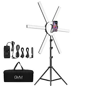 GVM Great Video Maker 600S LED Ring Light, 90W Dimmable Led Video Light Kit with Detachable Light Bars, Photography Lighting Led Video Lighting Kit for Live Broadcast, YouTube, CRI 97+ 3200K-5600K