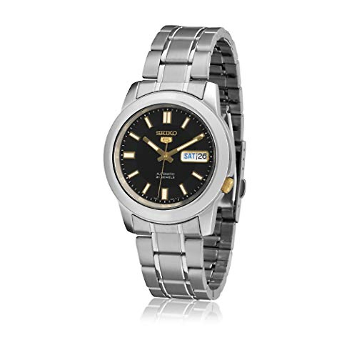 SEIKO Men's SNKK17 Stainless Steel Analog with Black Dial Watch