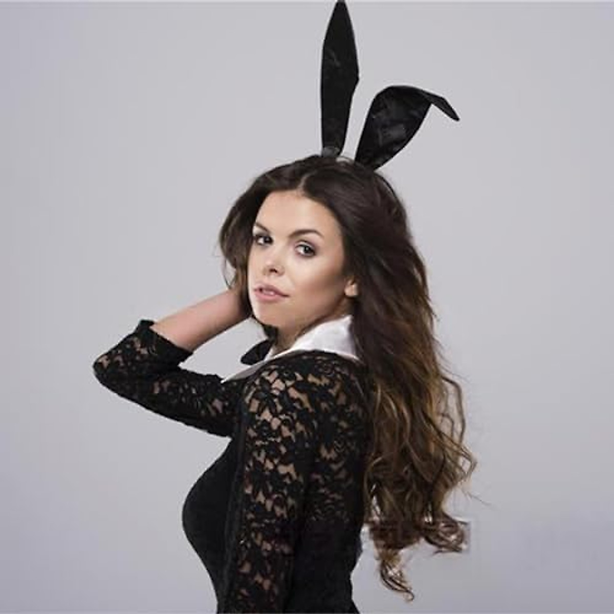 8 Pcs Bunny Costume Set Bunny Ear Headband Bow Tie Collar Cuffs Gloves Stockings Rabbit Tail Bunny Accessories Set for Easter Christmas Halloween Party Cosplay