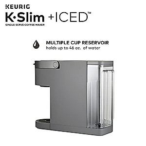 Keurig K-Slim + ICED Single Serve Coffee Maker, Brews 8 to 12oz. Cups, Gray
