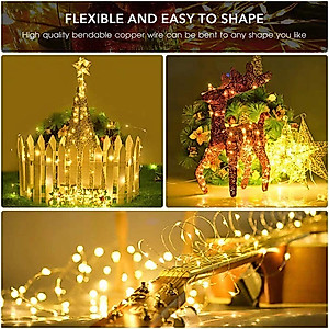 Solar Fairy Lights Outdoor,2 Pack Total 240LED Solar Lights Outdoor Waterproof 24M/80Ft 8 Modes Outdoor Copper Wire Solar Fairy Lights Patio Decor Lights,Yard,Porch Hanging Lights (Warm White)