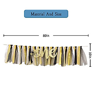 Bee Theme High Chair Banner - Baby First Birthday Party Banner - Smash Cake Photo Prop - 1st Birthday Photo Backdrop (Bee)