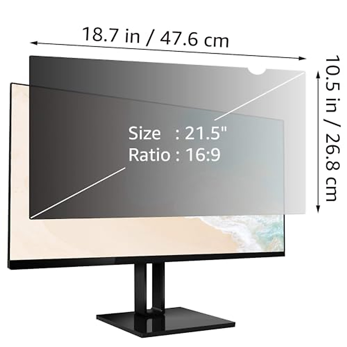 Amazon Basics Privacy Screen Filter - 21.5 Inch 16:9 Widescreen Monitor, Anti Glare & Blue Light Filter (21.5 inch (16:9), 18.77" x 10.56")