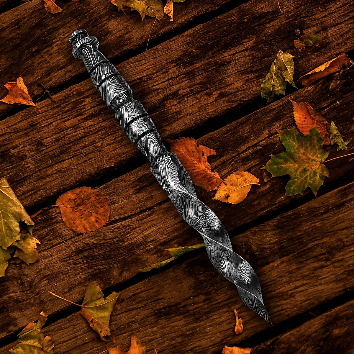 Damascus Steel blade Knife - Camping Hunting Hiking Outdoor