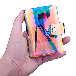 Ndsox 2x3 One-Handed Mini Photo Album 36 Pockets Portable Kpop Photo Card Holder Compatible with Fujifilm Instax Mini Cameras/Polaroid Snap Touch/SocialMatic Instant Cameras, Rainbow