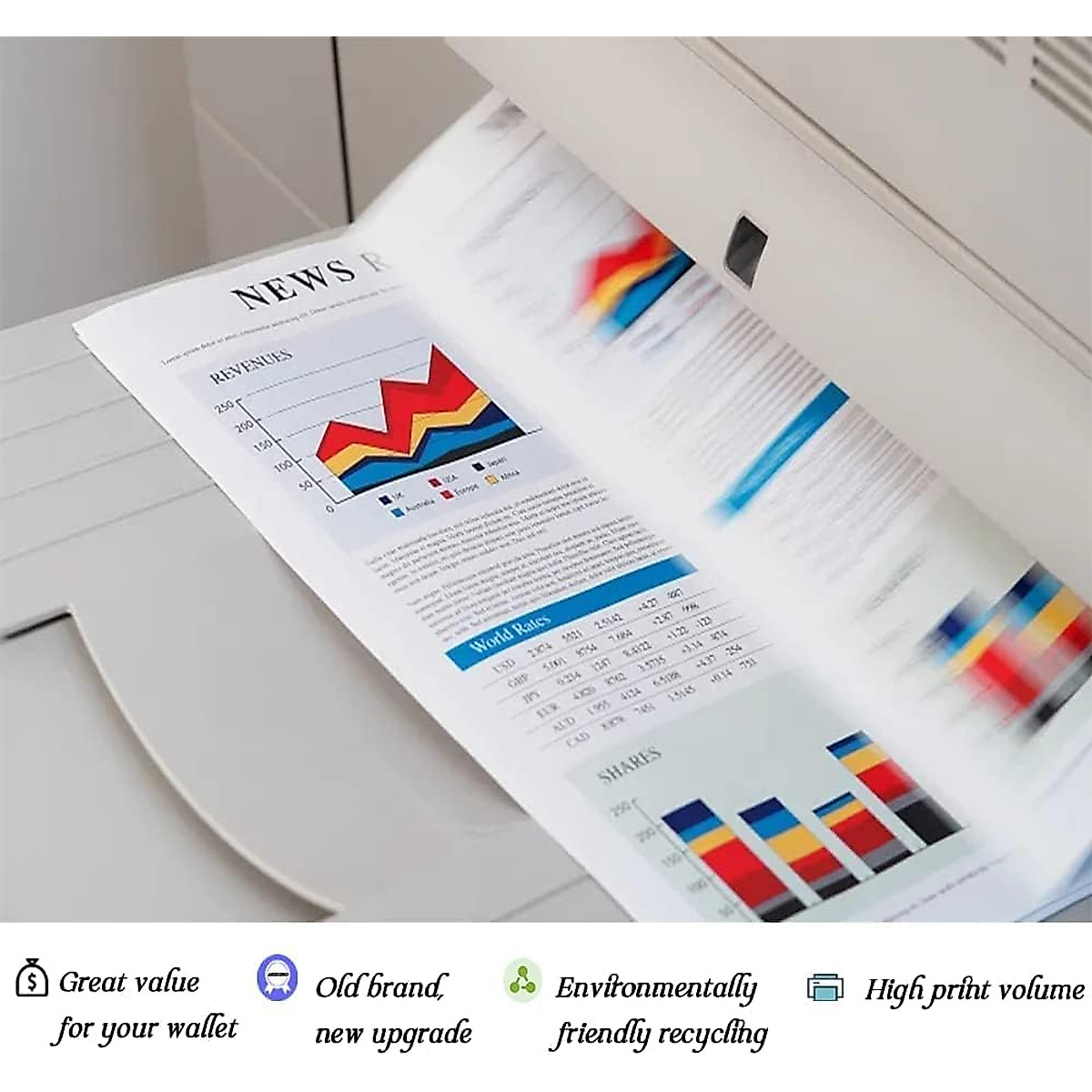 Remanufacturered 62XL Ink Cartridges Combo Pack Replacement for HP 62 XL Ink Works with HP Envy 5540, 5660, 7640, 7645 Series, HP OfficeJet 5740, 5745 Series (1 Black & 1 Tri-Color)