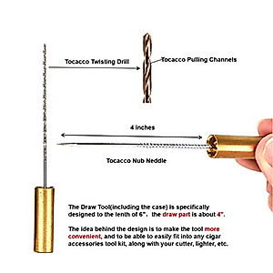 【2-Pack】Cigar Draw Enhancer Tool & Nubber, Sangle Sopffy Cigar Draw with Wooden Case.