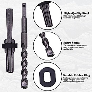 6PCS Rock Splitting Wedges and 1PCS Rotary Hammer Drill Bit, Wedge and Feather Shims, Stone Splitter Tools for Granites, Concretes, Boulders, Volcanic Rocks, Limestone Rocks