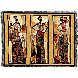 Pure Country Weavers Namirya Blanket by Keith Mallett - African Cultural Gift Tapestry Throw Woven from Cotton - Made in The USA (72x54)