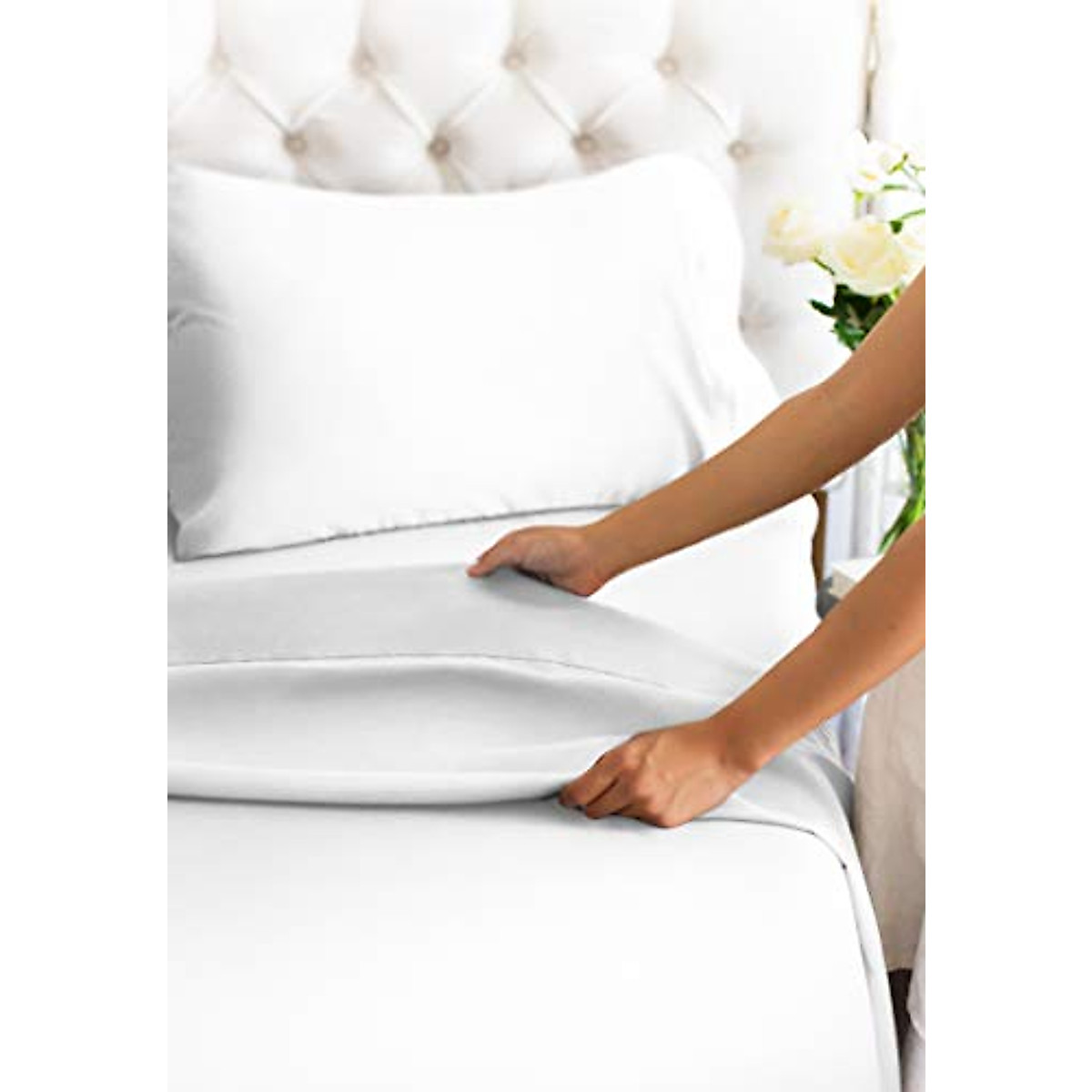 Full Size Sheet Set - Breathable & Cooling Sheets - Hotel Luxury Bed Sheets - Extra Soft - Deep Pockets - Easy Fit - 4 Piece Set - Wrinkle Free - Comfy - White Bed Sheets - Fulls Sheets - 4 PC