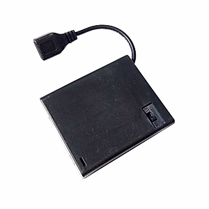 Black USB Female Socket 4 AA Battery Case Box Holder Output 4.8 Volt Or 6 Volt with On Off Switch,Without Battery