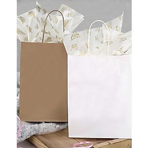 Bzumoot 50 Sheets Tissue Paper for Gift Bags 20 * 28 inches Gift Wrapping Paper for Gift Bags Gold Leaf Wrapping Gift Paper for Christmas Birthday Party Wedding Holiday Decorations DIY Craft