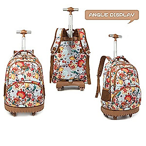 Jasminestar Rolling Backpack 18 inch Wheeled Kids Backpack with Lunch Bag and Pencil Case for Boys and Girls