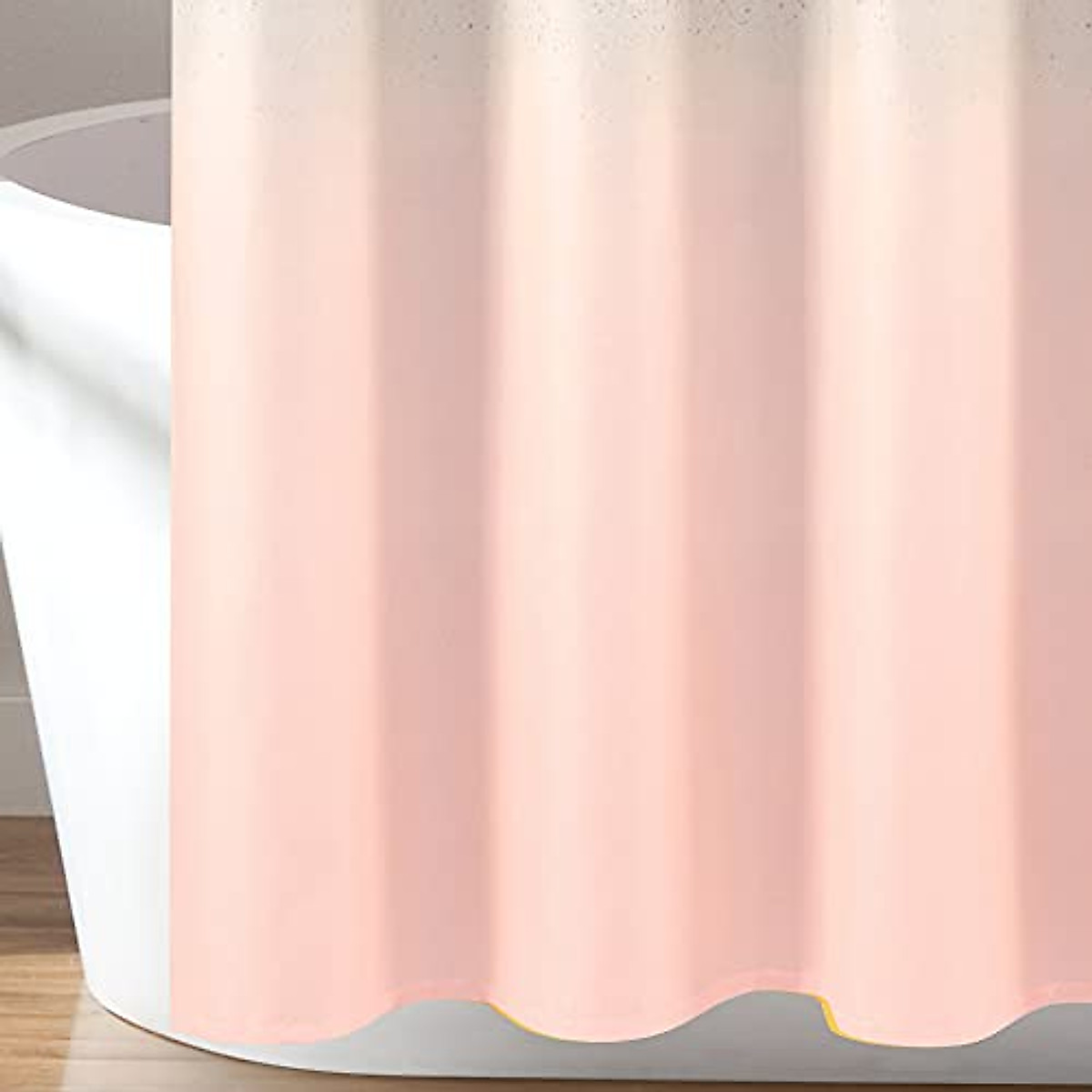 Lush Decor Glitter Ombre Metallic Print Shower Curtain, 72" x 72", Blush & Gray